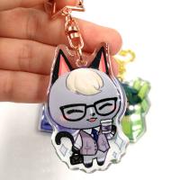 China Custom Clear Anime Girl Acrylic Keychain Printed Glitter Epoxy Resin Acrylic Keychain Charms for sale
