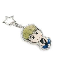 China Custom laser cut logo clear printed epoxy acrylic charm keychain anime for comics fans gifts for sale
