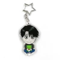China Custom laser cut logo clear printed epoxy acrylic charm keychain anime for comics fans gifts for sale