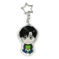 China Custom laser cut logo clear printed epoxy acrylic charm keychain anime for comics fans gifts for sale