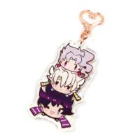China Custom laser cut logo clear printed epoxy acrylic charm keychain anime for comics fans gifts for sale