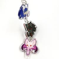 China Custom high quality small acrylic epoxy glitter charm plastic linked anime keychain for game fans souvenir for sale