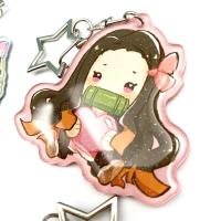 China Custom shape factory made acrylic plastic epoxy non clear keychain resin glitter charm with star key accessory for sale