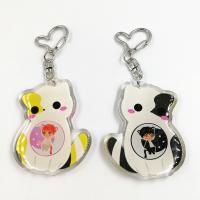 China Custom shape factory made acrylic plastic epoxy non clear keychain resin glitter charm with star key accessory for sale