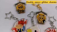 China Epoxy Glitter Anime Acrylic Keychain Charm Innovative Design For Souvenir Gift for sale