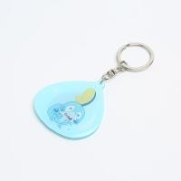 China Custom high quality opaque acrylic double epoxy keychain charm with silver glitters for sale