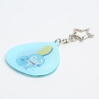 China Custom high quality opaque acrylic double epoxy keychain charm with silver glitters for sale