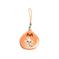China Custom laser logo printing acrylic full bleed keychain epoxy anime charm with non clear edge for sale