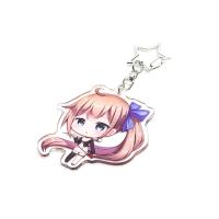 China Custom high quality cute single glitter epoxy plastic acrylic keychain resin charm for phone pendant for sale