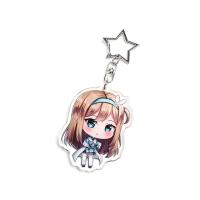China Custom high quality cute single glitter epoxy plastic acrylic keychain resin charm for phone pendant for sale