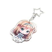 China Custom high quality cute single glitter epoxy plastic acrylic keychain resin charm for phone pendant for sale