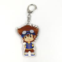 China Custom cute girl printed quality acrylic clear epoxy resin keychain charm with transparent edge for sale
