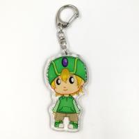 China Custom cute girl printed quality acrylic clear epoxy resin keychain charm with transparent edge for sale