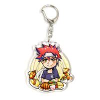 China Custom best promotion single glitter resin charm keychain epoxy with anime character printed for sale
