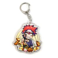 China Custom best promotion single glitter resin charm keychain epoxy with anime character printed for sale
