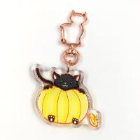 China Custom halloween design double epoxy coated charm acrylic glitter cartoon charm for kids festive gifts for sale