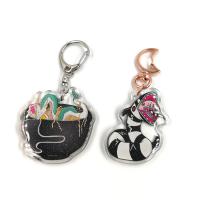 China Custom halloween design double epoxy coated charm acrylic glitter cartoon charm for kids festive gifts for sale
