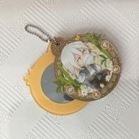 China Custom design printed double sided epoxy acrylic keychain small mini resin charms for phone pendant for sale