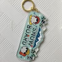 China CMYK Color Resin Glitter Keychain CNC Cutting 3.5cm*5cm Size for sale