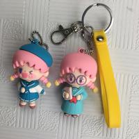 China Fadeless Custom Pvc Figure Key Chain Doll Exquisite Workmanship for sale