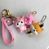 China Creative Holographic PVC Anime Figures Cartoon Key Chain Charms for sale