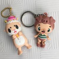 China OEM Logo Anime Soft Pvc Car Key Charm , Cute Keychain Holder Embossing Printing for sale