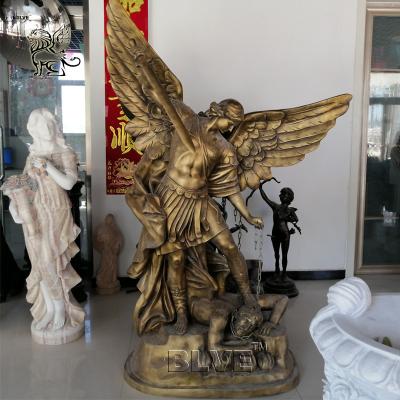 China BLVE Archangel Michael Statue Bronze Sculpture Life Size Angel Gabriel Religious Famous Western Style for sale