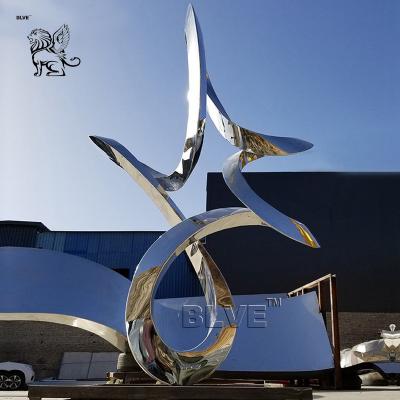 China BLVE Large Stainless Steel Abstract Sculpture Metal Big Statue Modern Art Outdoor Garden Decoration for sale