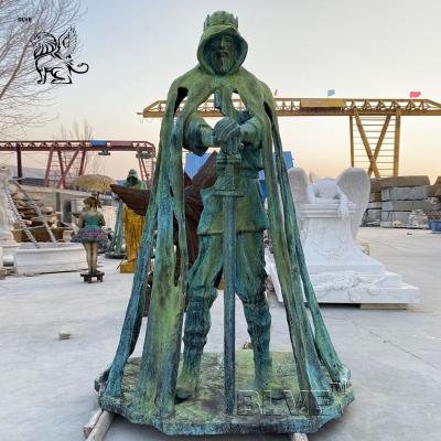 China Bronze King Arthur Statue Life Size Medieval Knight Sculpture Metal Abstract Outdoor Garden for sale