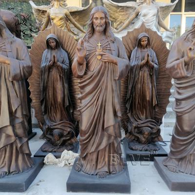 China Bronze Life Size Christ Jesus Statues Church Christian Religious Divine Mercy Brass Sculpture Antique Outdoor Stock for sale