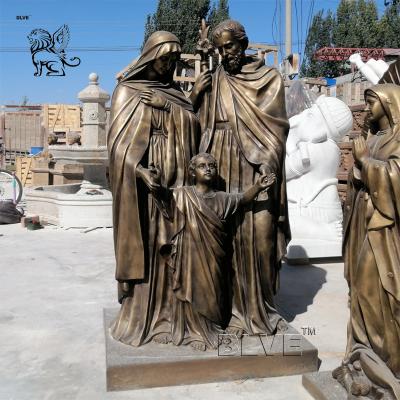 China Brass Holy Family Statue Bronze Sculpture Life Size Metal Christian Religious Classical Decoration Church for sale