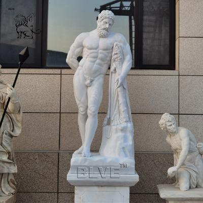 China Marble Hercules Sculpture White Stone Naked Male Greek God Heracles Statues Life Size Garden Decoration Spot Goods for sale