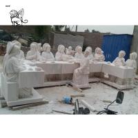 China White Marble Statue Last Supper Sculpture Church Jesus Catholic Christian Religious Life Size Outdoor Handcarved for sale