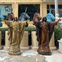 China Brass Bronze Jesus Statue Life Size Religious Statues Catholic Metal Sculpture Spots Goods Outdoor Church for sale
