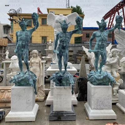 China Copper Bronze Perseus Statue Sculpture Holding Snake Demon Head Life Size Greek Hero Outdoor Garden Large Spot Goods for sale