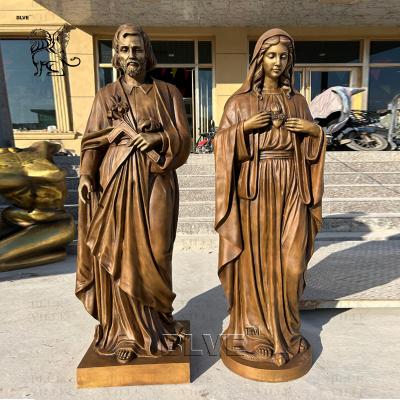 China Bronze Virgin Mary St.joseph Statue Saint Brass Life Size Holy Family Sculpture Metal Religious Church for sale