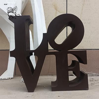 China Corten Steel LOVE Sculpture Garden Metal Art Abstract Home Decoration Modern Pop Design for sale