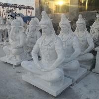 China Marble Lord Shiva Statues Sculpture Life Size Hindu God Statue Indian Religious Outdoor Handcarved Large for sale