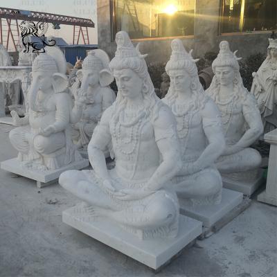 China Marble Lord Shiva Statues Sculpture Life Size Hindu God Statue Indian Religious Outdoor Handcarved Large for sale