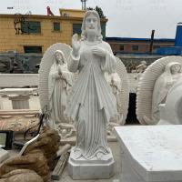China White Marble Divine Mercy Statue Jesus Sculpture church Life Size Catholic Religious Home Decor Outdoor for sale