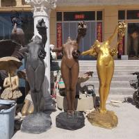 China Bronze Statue Greek Grape Goddess Metal Naked Girl Garden Sculpture Life Size Outdoor Decoration for sale