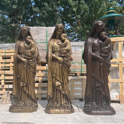 China Bronze Virgin Mary Statues molds Life Size St Mother Mary Statue Metal Religious Decorative Church for sale