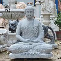 China Sitting Buddha Marble Sculpture Natural Stone Granite Buddha Statues Life Size Outdoor Garden Handcarved for sale