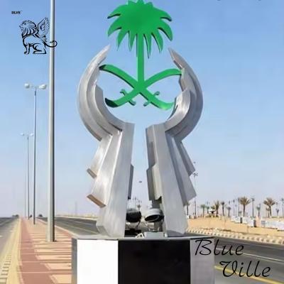 China Huge Stainless Steel Sculpture Urban Saudi Arabia 2030 Future City Building Metal Giant Statue Outdoor Large for sale