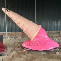 China Cast Aluminum Ice Cream Sculpture Light Metal Cookie Sculpture Large Outdoor Modern City Mall Decoration for sale