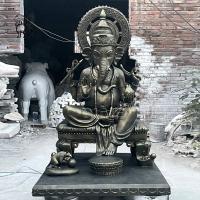 China Bronze Lord Ganesha Statue Sculpture Brass Ganesh Indian God Metal Hindu Religious Large Life Size Outdoor Custom for sale