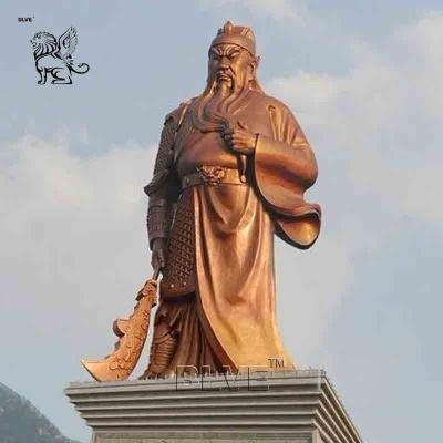 China Bronze Guan Gong Sculpture Copper Metal Kwan Kung Statue Outdoor Large Custom Size for sale
