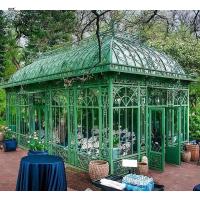 China Movable Sunroom Wrought Iron Cast Iron Gazebo Metal Green House Safely Reinforced Large Outdoor Wedding for sale