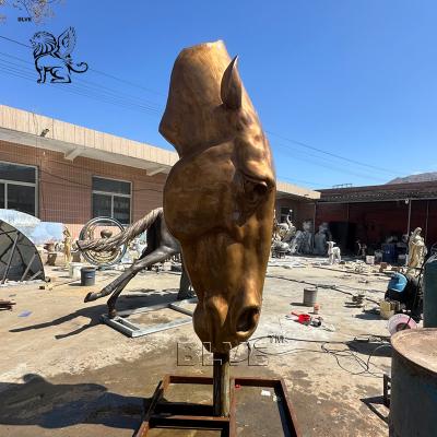 China Big Horse Head Bronze Sculpture Metal Animal Statue Home Decor Large Outdoor Garden Custom for sale