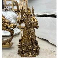 China Bronze Guan Gong Statues Brass Guan Yu Kwan Kung Life Size China Martial Saint Custom Statue Sculpture Figure for sale
